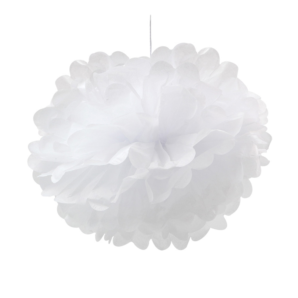 Pompón Color Blanco 25 cm 🏵️ - ⭐Miles de Fiestas ⭐